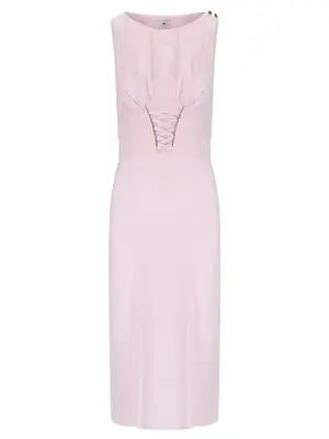 Elisabetta Franchi Envers Satin Midi Dress - Pink
