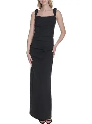 Vince Camuto Laguna Ruched Sheath Gown - Black
