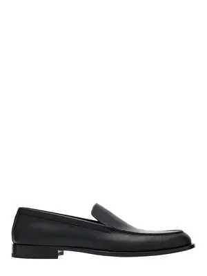 THE ROW Lars Calfskin Loafers - Black