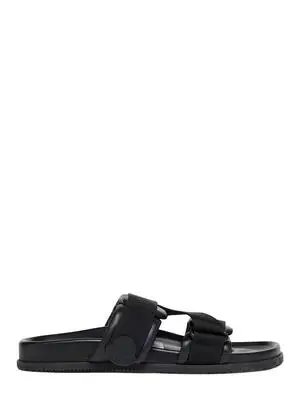 Moncler Moncler Mon Summer Leather Crisscross Sandals Black