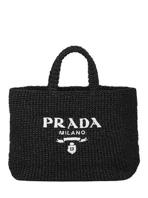 Prada Crochet Tote Bag - Black