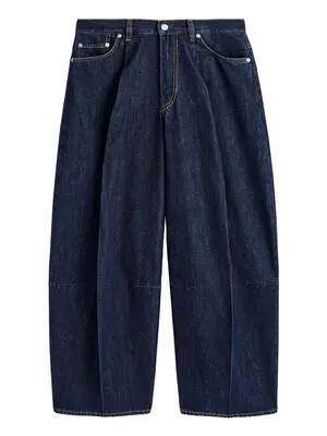 Cos Twine Barrel-leg Jeans - Dark Blue
