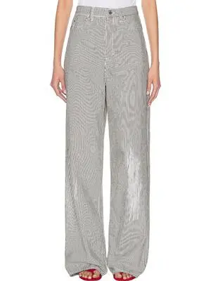 GRLFRND Rey High-rise Wide Leg Jeans - Ticking Stripe
