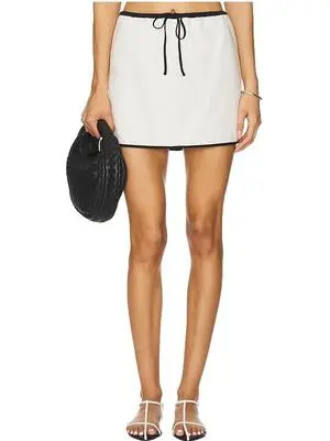 Onia Air Linen Mini Skirt - White & Black