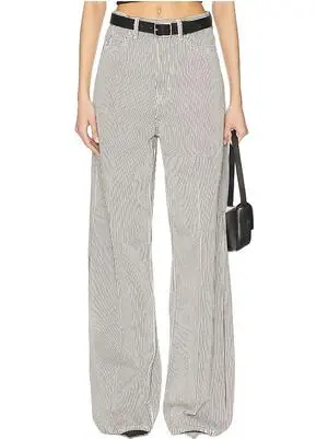 GRLFRND Rey High-rise Wide Jeans - Ticking Stripe
