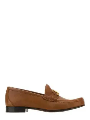 Valentino Garavani Vlogo Leather Penny Loafers - Brown