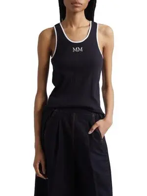 MM BY MAX MARA Embroidered Logo Tank - Navy