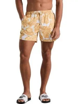 ORIGINAL PENGUIN Original Penguin 5-inch Swim Trunks Jurassic Gold