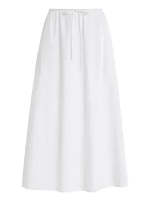Matteau Drawcord Organic Cotton Maxi Skirt - White