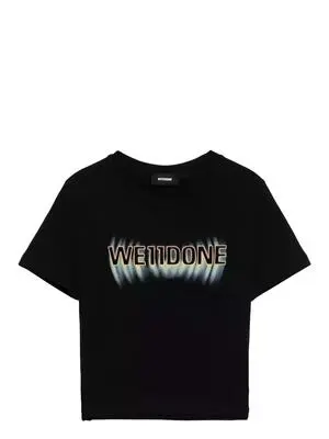 We11Done Logo Cropped T-shirt - Black