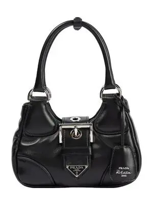 Prada Moon Small Leather Shoulder Bag - Black