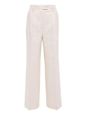 Prada High-rise Wide-leg Pants - White