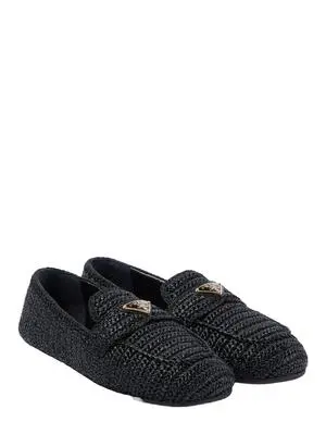 Prada Crochet Loafers - Black
