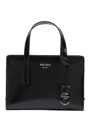 PRADA Prada Logo Patent Leather Tote