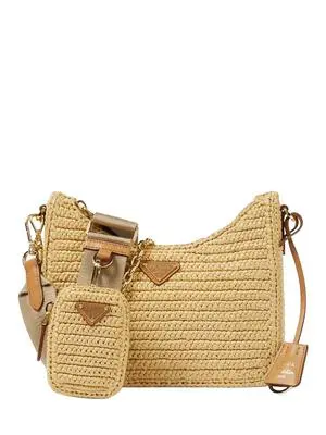 PRADA Prada Re-Edition 2005 Small Raffia Shoulder Bag