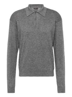Prada Cashmere And Silk Polo Sweater - Grey