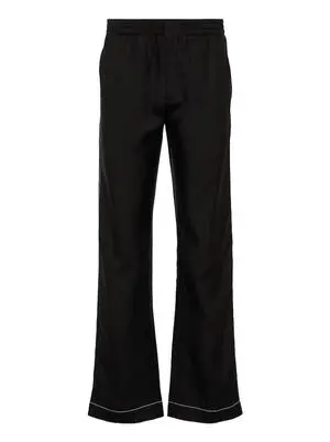 Prada Silk Straight Leg Trousers - Black