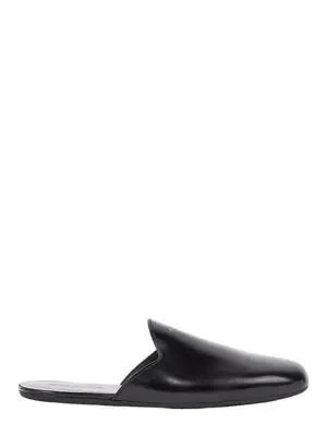 Prada Brushed Leather Mules - Black