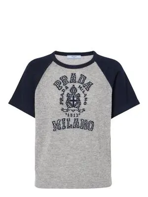 Prada Logo Cashmere T-shirt - Grey