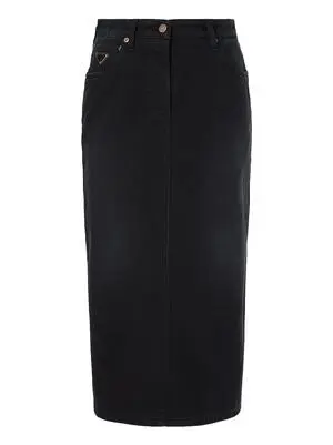 Prada Denim Midi Skirt - Black
