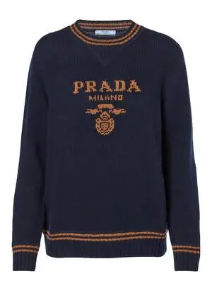 Prada Logo Wool And Cashmere Sweater - Multicoloured