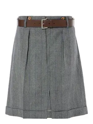 Prada Wool Mini Skirt - Grey