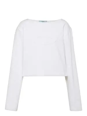Prada Logo Cropped T-shirt - White