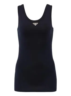 PRADA Prada Logo Cotton Jersey Tank Top
