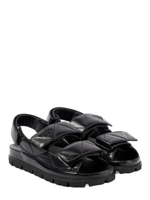 Prada Quilted Leather Sandals - Black