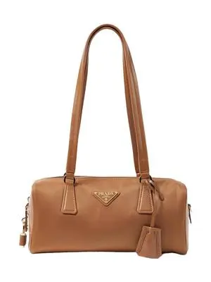 Prada Re-nylon And Leather Shoulder Bag - Brown