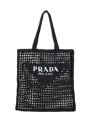 Prada Logo Tote Bag - Black