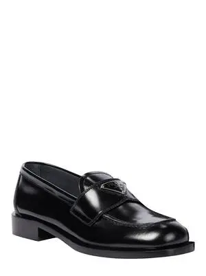 PRADA Prada Logo Leather Loafers