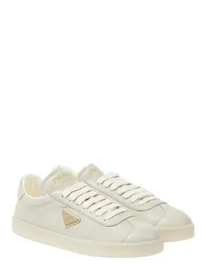 Prada Lane Leather Sneakers - Neutrals