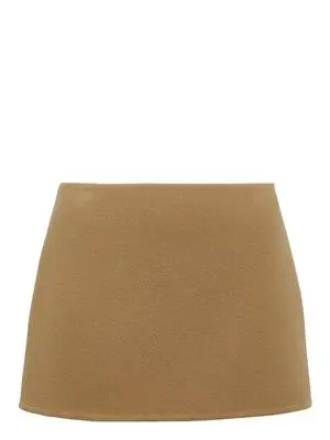 Prada Wool Velour Miniskirt - Brown