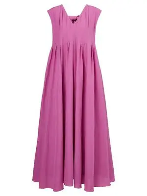 Max Mara Piega Ramie And Cotton Maxi Dress - Pink