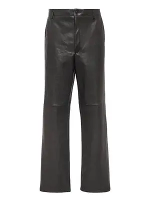 PRADA Prada Leather Straight-Leg Trousers