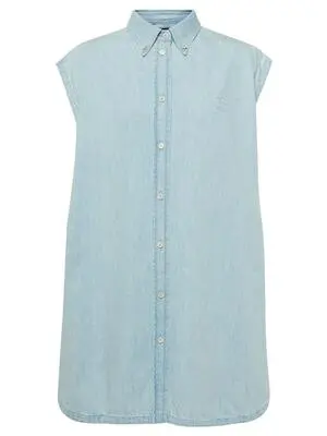 Prada Oversized Denim Shirt Dress - Blue