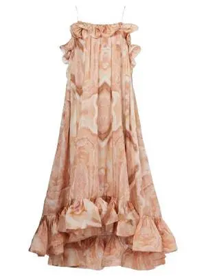 Zimmermann Illuminate Printed Silk Maxi Dress - Neutrals