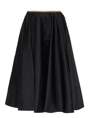 Prada Re-nylon Leather-trimmed Midi Skirt - Black