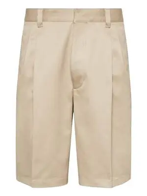 Prada Pleated Bermuda Shorts - Beige