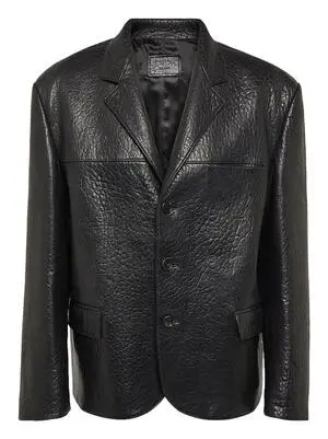 Prada Leather Blazer - Black