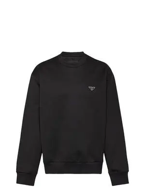Prada Logo Cotton-blend Sweatshirt - Black
