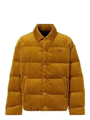 Prada Cotton Corduroy Puffer Jacket - Brown