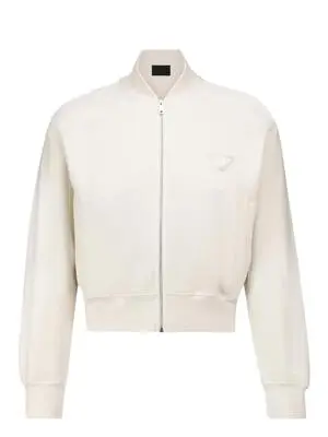 Prada Garment-dyed Cotton Bomber Jacket - Neutrals