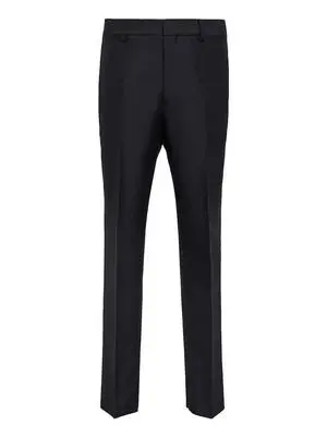 Prada Mohair And Wool Slim Trousers - Blue
