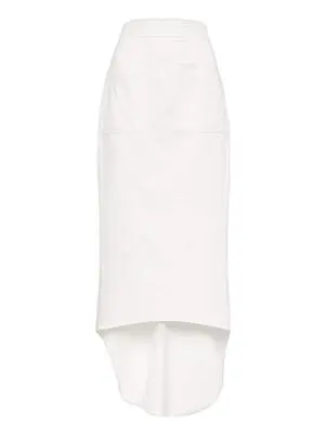 Prada Asymmetric Cotton Midi Skirt - White