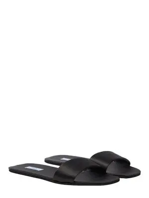 Prada Silk Satin Slides - Black
