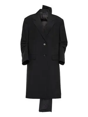 Prada Mohair Coat With Bow Detail - Black