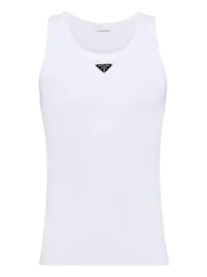 Prada Cotton Embellished Vest - White