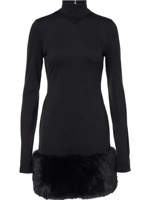 Prada Turtleneck Mini Dress - Black